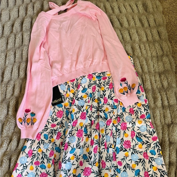Collectif | Skirts | Collectif Pink Laken Floral Whimsy Swing Skirt And ...